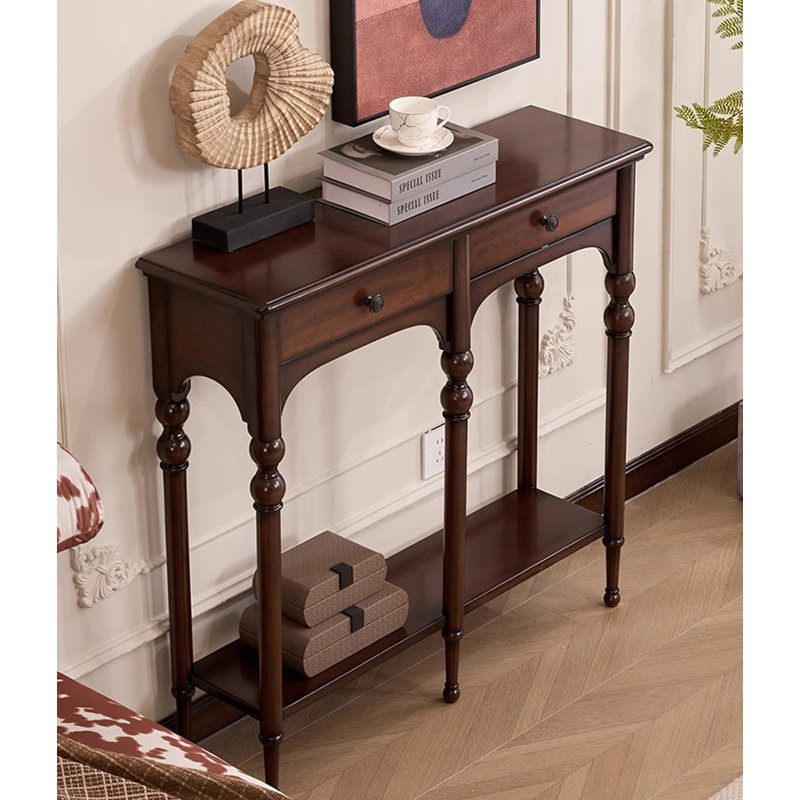 Rite Treasure 43.31" Cherry Rectangular Solid Wood Console Table | Wayfair